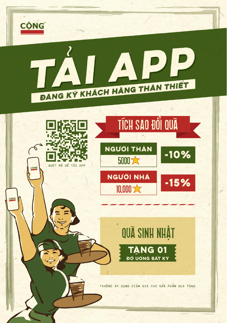 LAUNCHING NEW APP OF CONG COFFEE - FASTER, BETTER, BIGGER DISCOUNT!